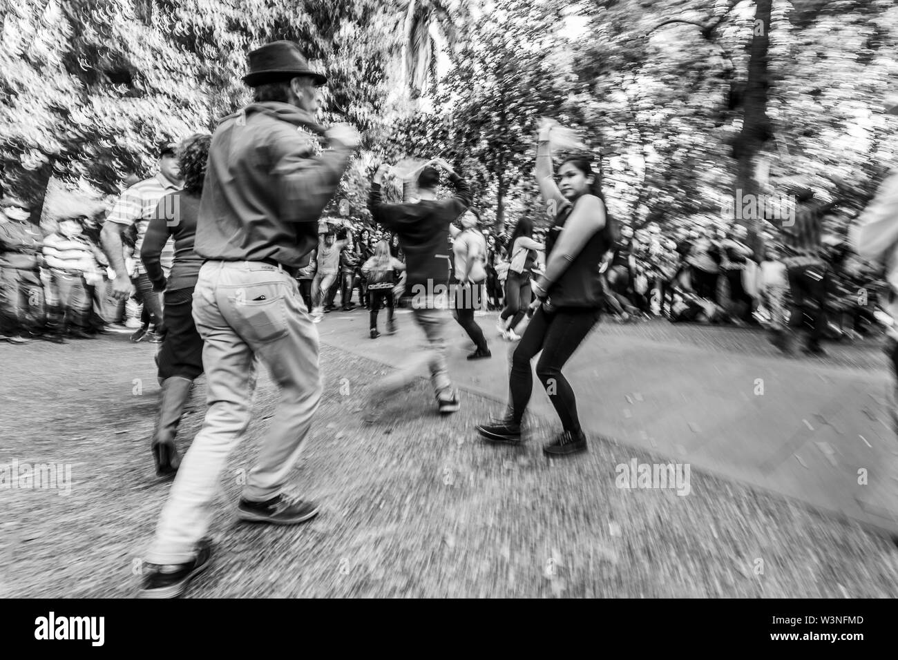 The typical "Cueca" dancers at Santiago de Chile, is the traditional ...