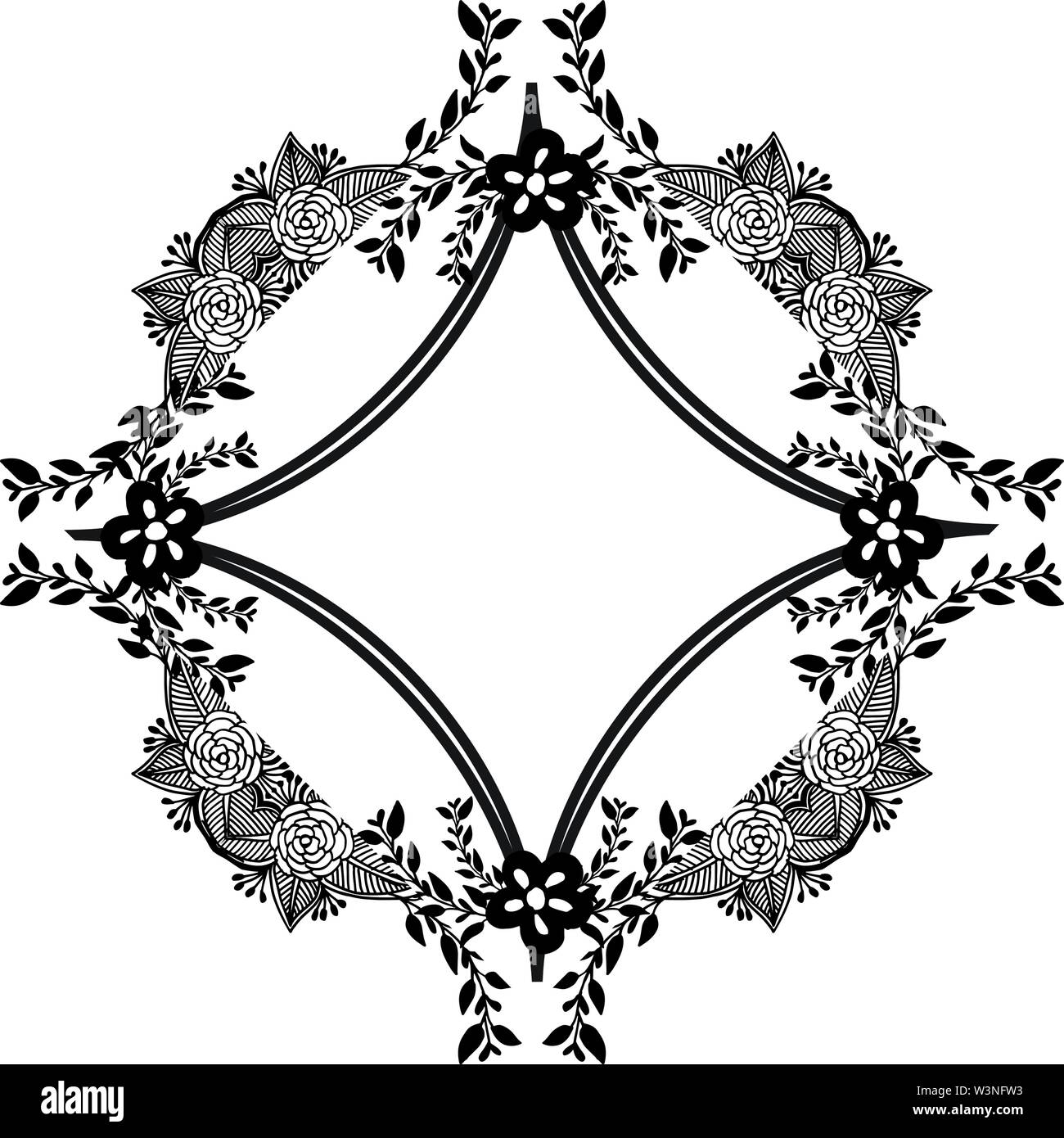 Design greeting card, pattern flower frame. Vector illustration Stock ...