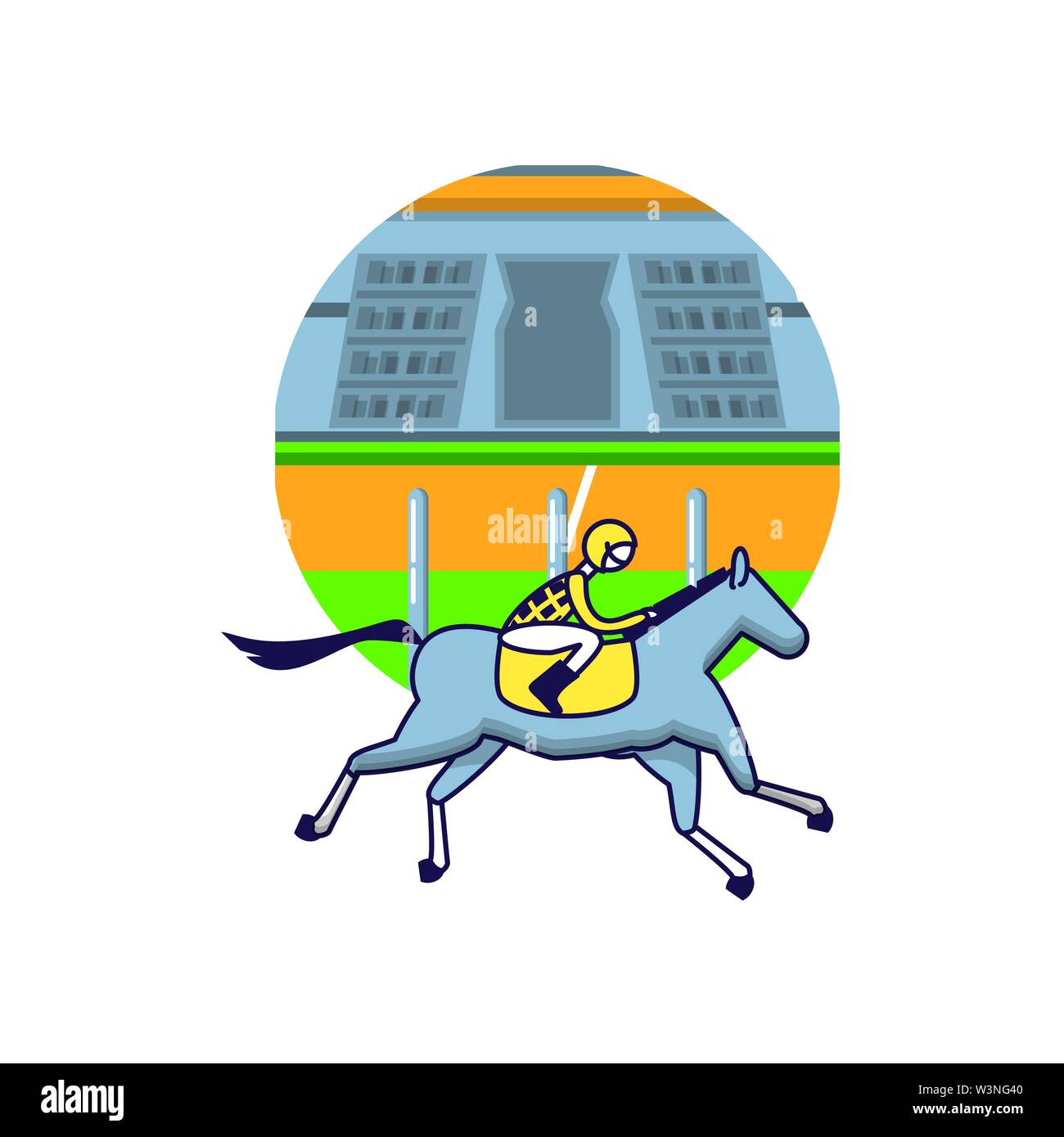 horse with jockey racecourse icon vector illustration design Stock ...