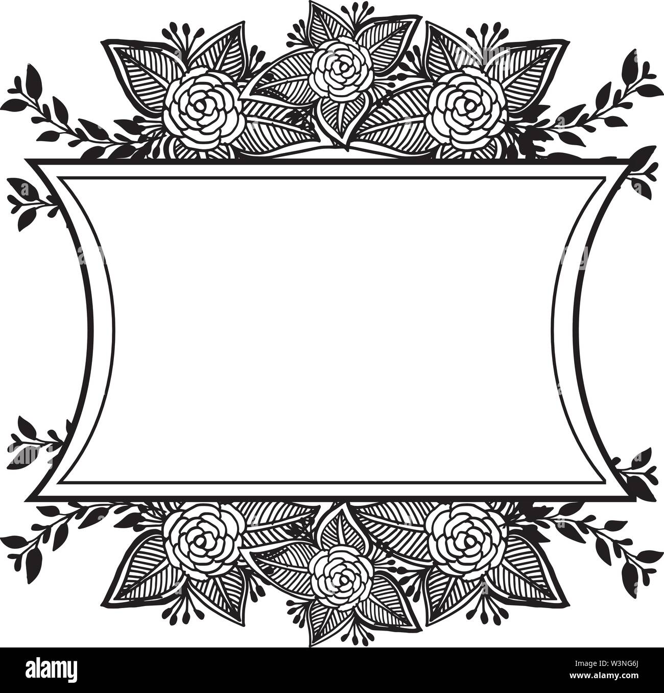 Cute floral frame, decoration of banners, posters. Vector illustration ...