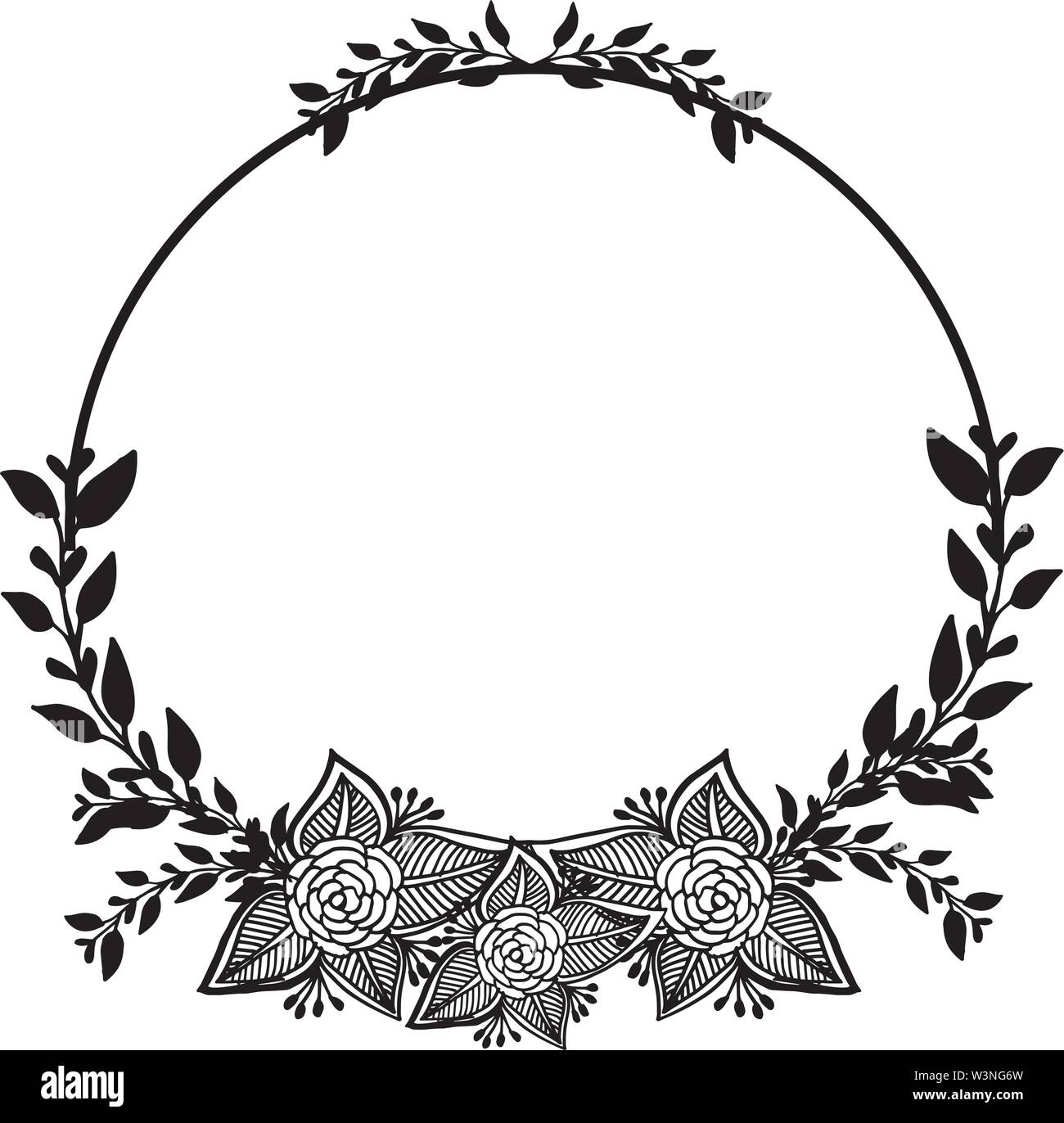 Cute floral frame, decoration of banners, posters. Vector illustration ...
