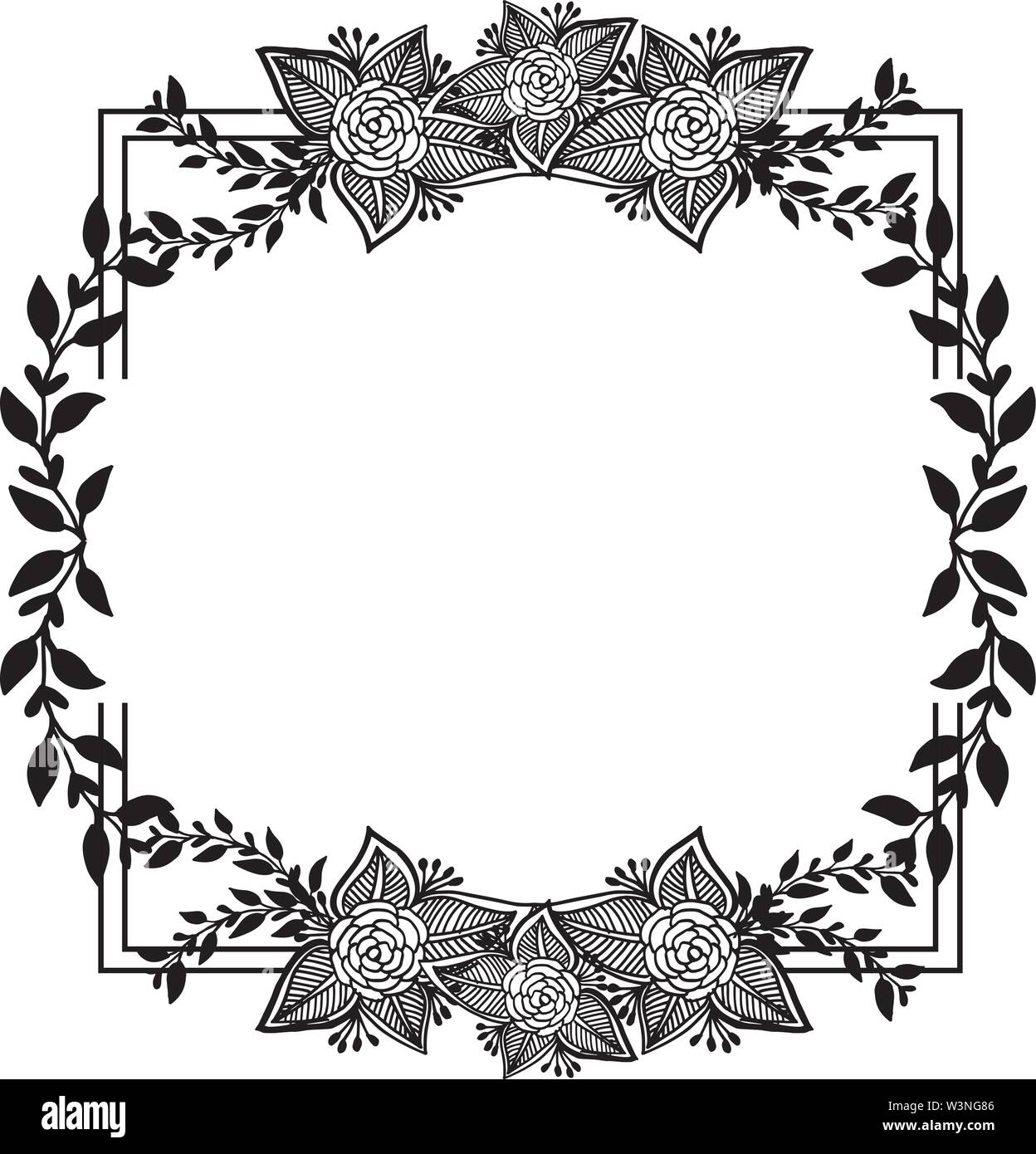 Cute floral frame, decoration of banners, posters. Vector illustration ...