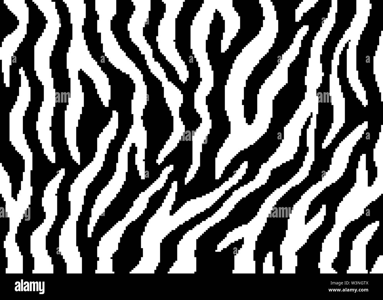 Zebra pattern design. 8 bit vector illustration background. For print ...