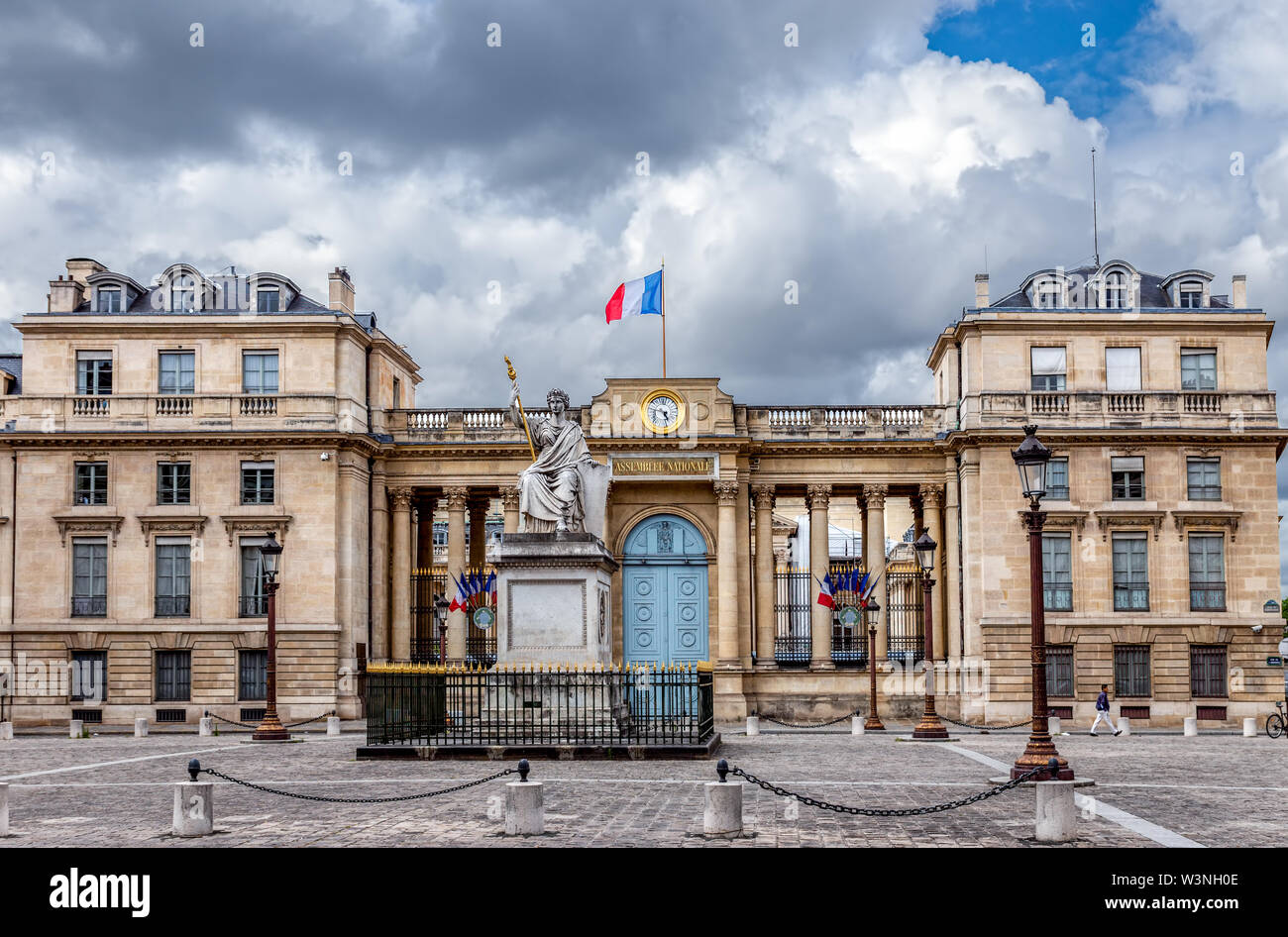 French National Assembly and Law statue in Paris Stock Photo - Alamy