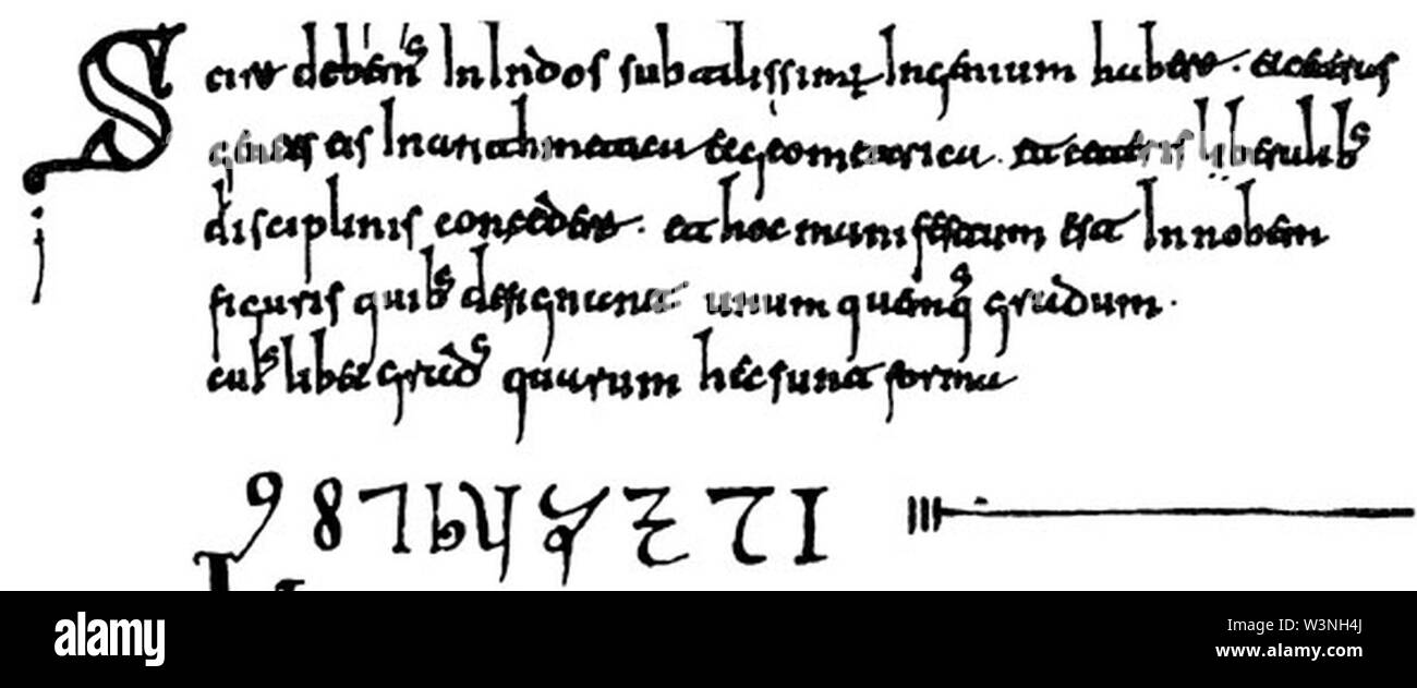 Codex Vigilanus Primeros Numeros Arabigos Stock Photo - Alamy