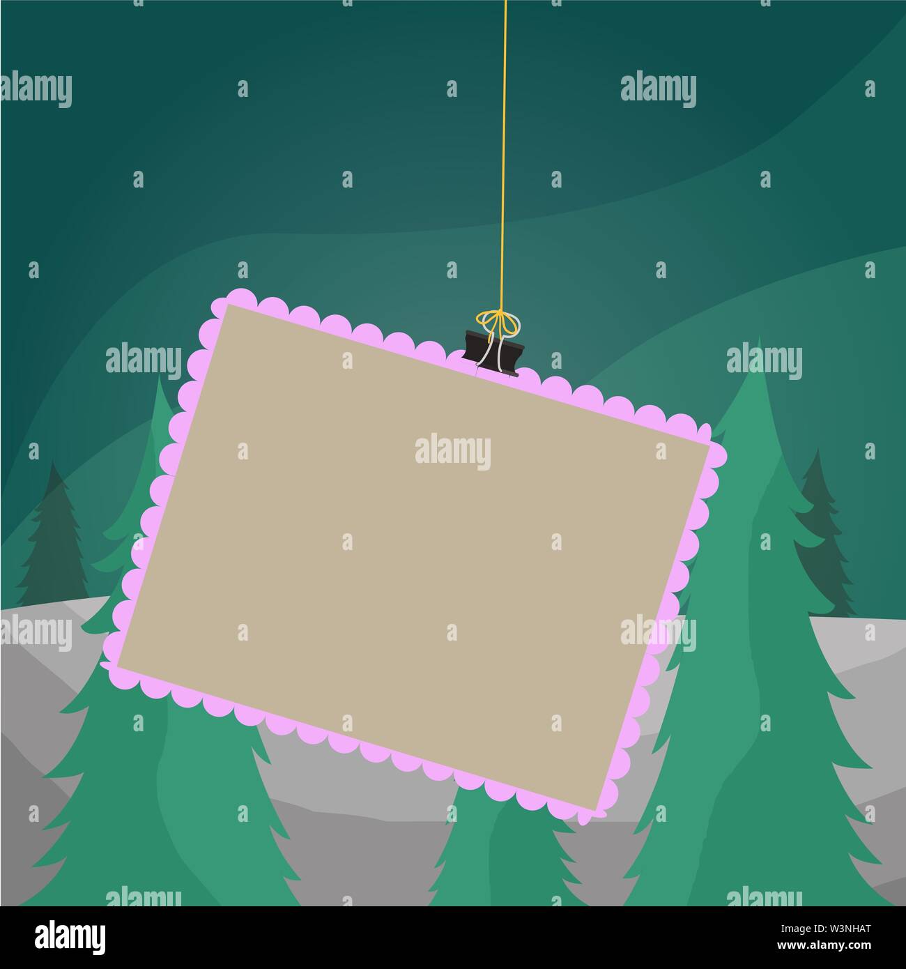 Stamp stuck binder clip paper clips square color frame rounded tip ...