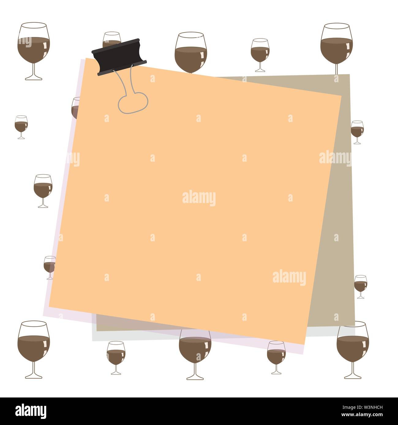 Paper stuck binder clip colorful background reminder memo office supply ...