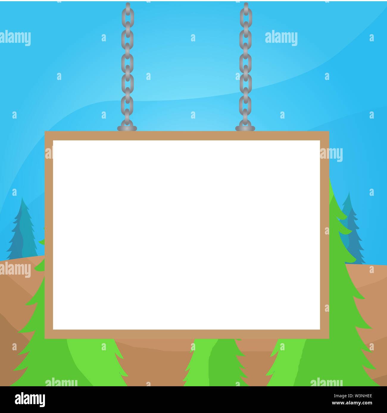 Whiteboard rectangle frame empty space attached surface chain blank ...