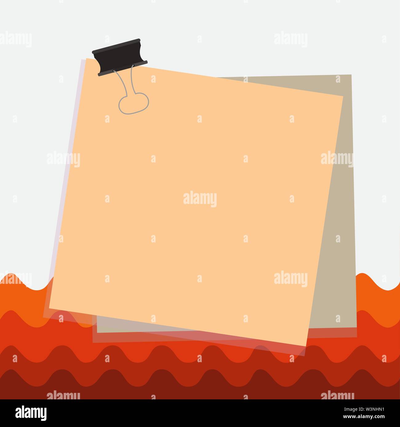 Paper stuck binder clip colorful background reminder memo office supply ...