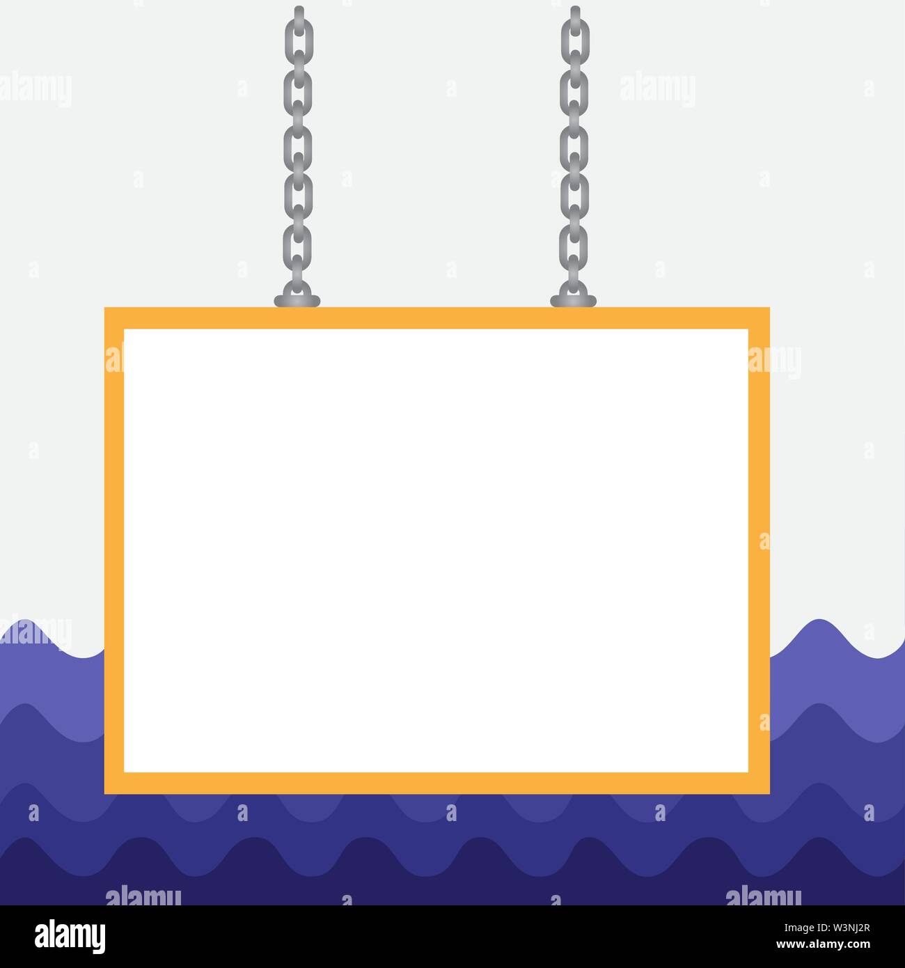 Whiteboard rectangle frame empty space attached surface chain blank ...