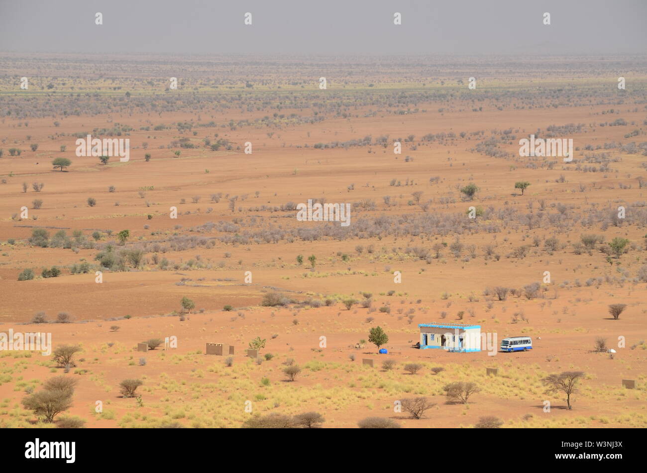 Bus stop in the middle of african desert Stock Photo - Alamy