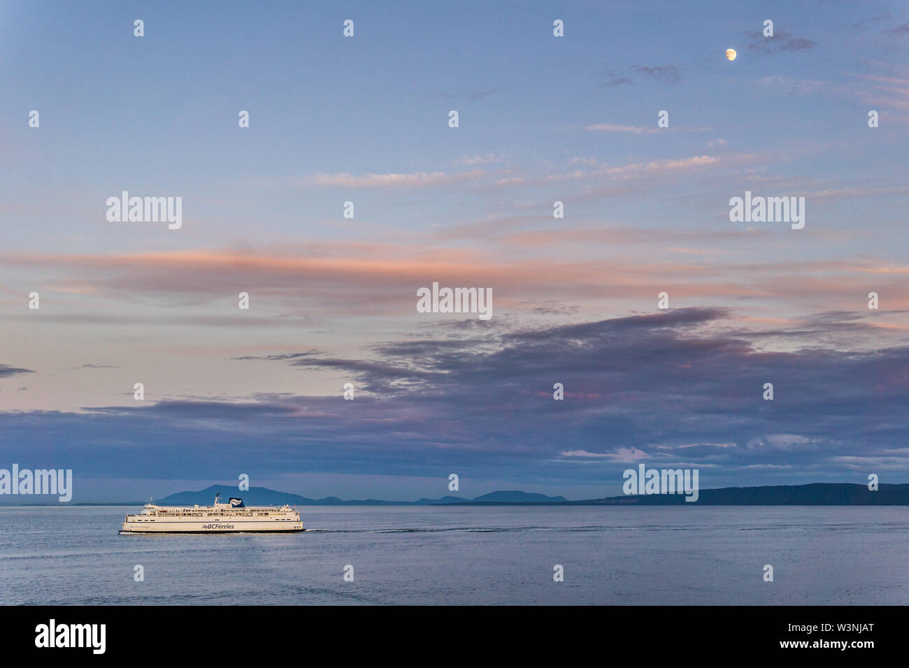 DELTA, CANADA - JULY 12, 2019: bcferries boat in open water near ...