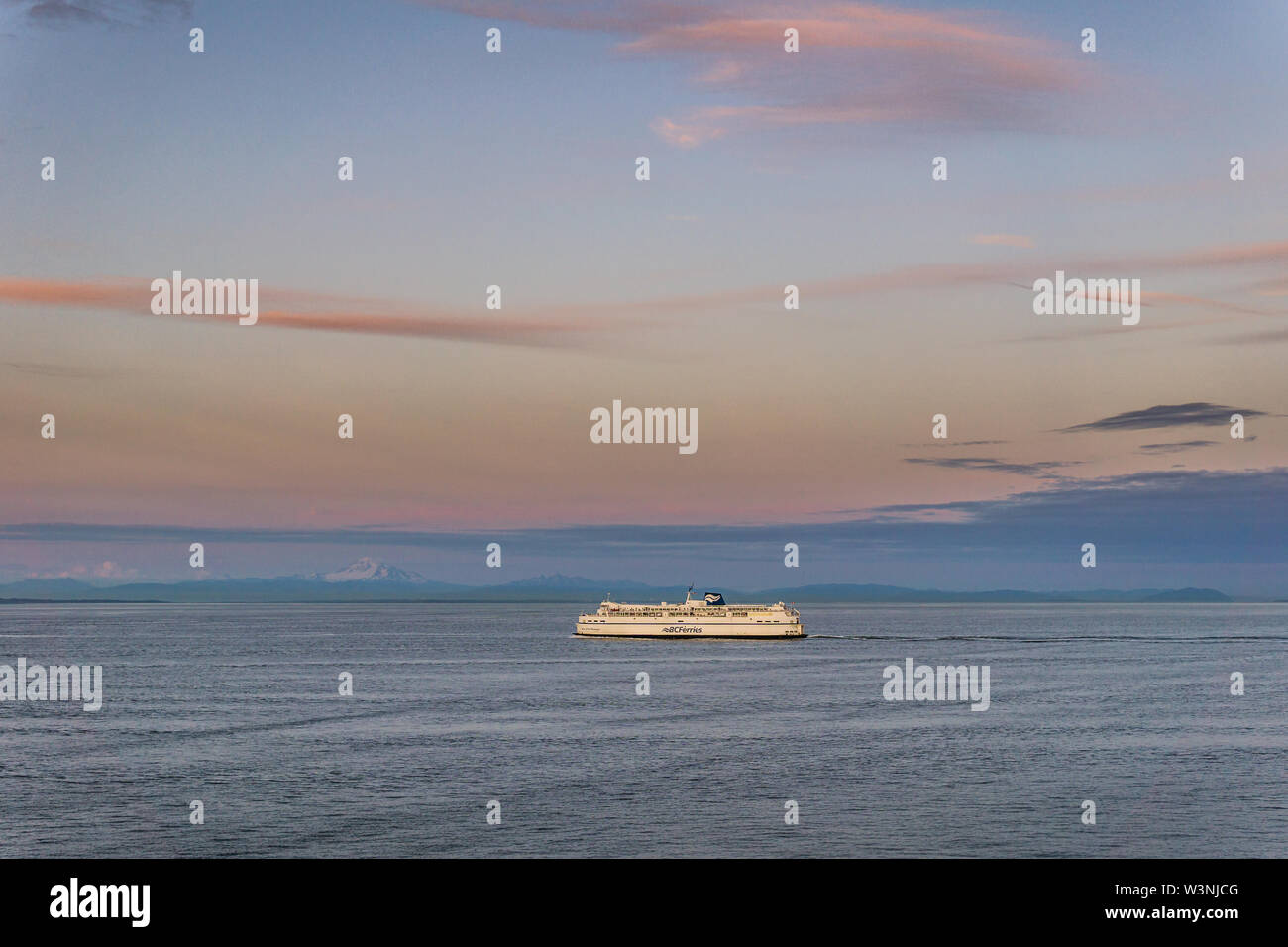 DELTA, CANADA - JULY 12, 2019: bcferries boat in open water near ...