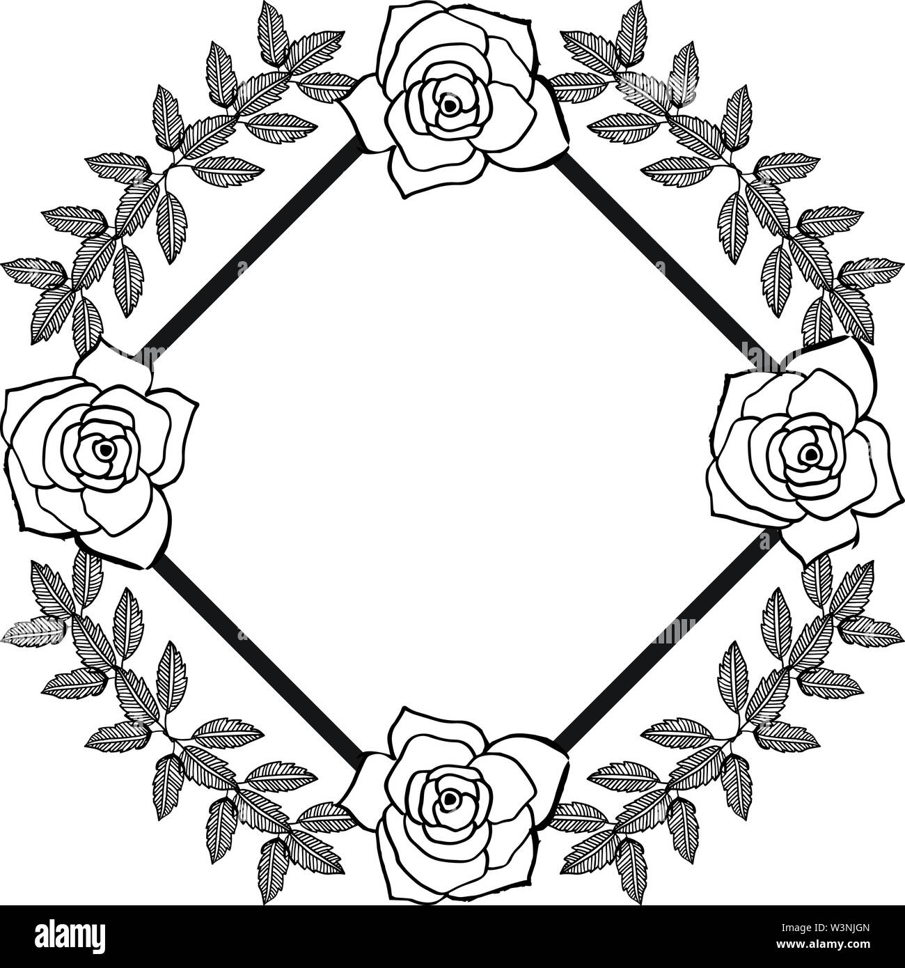 Design for cards, feature border of floral and leaf. Vector ...