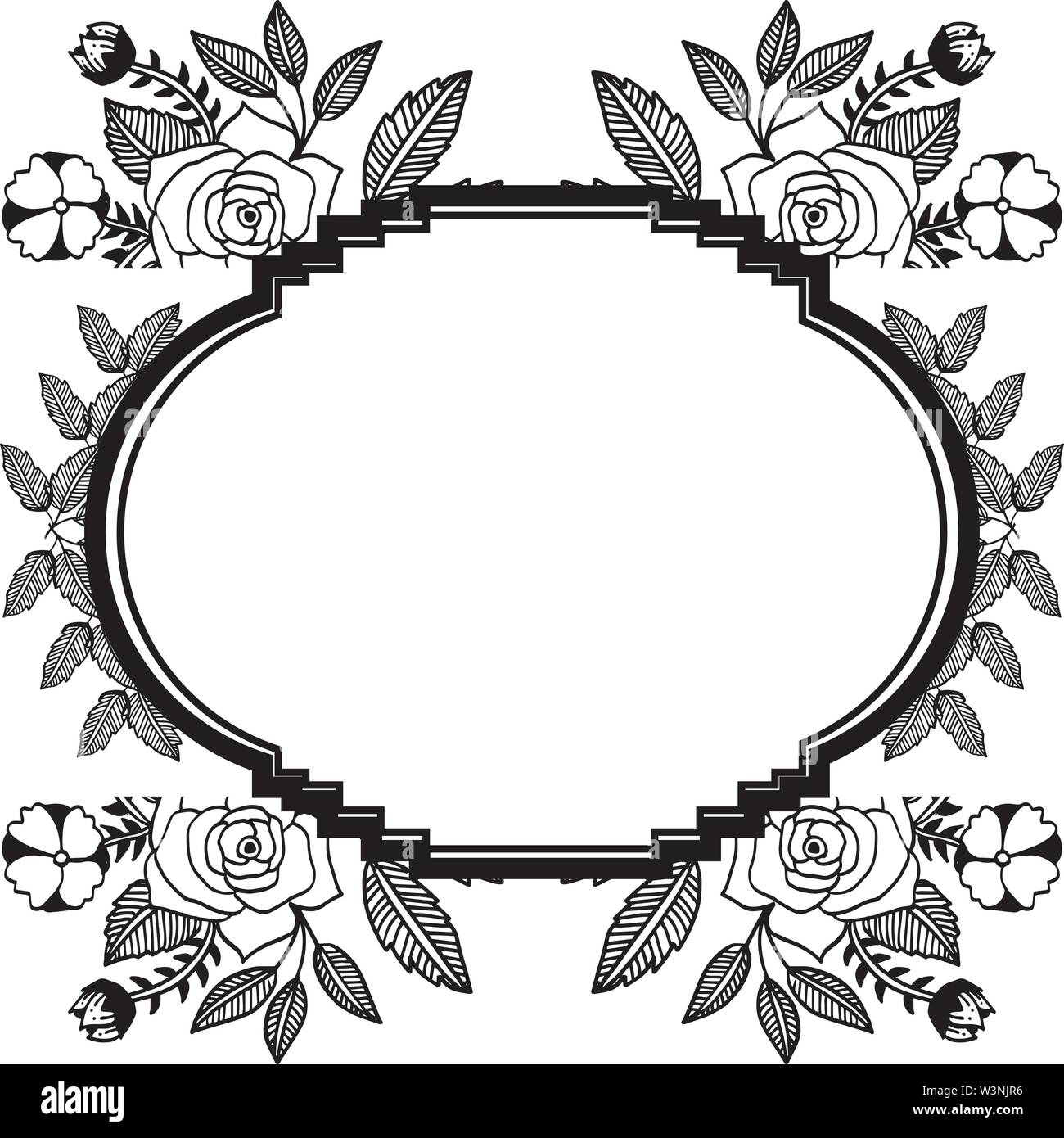 Design for cards, feature border of floral and leaf. Vector ...