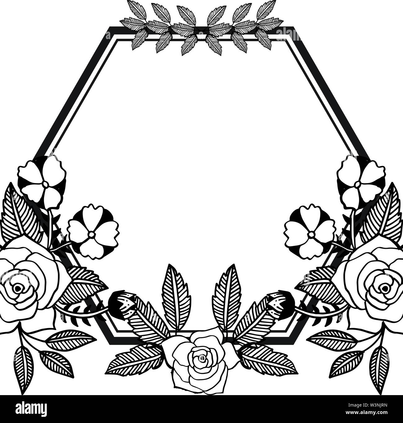 Design for cards, feature border of floral and leaf. Vector ...