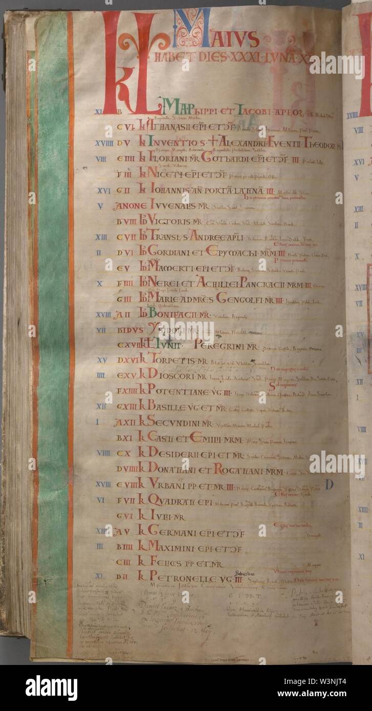 CodexGigas 612 Calendar Stock Photo - Alamy