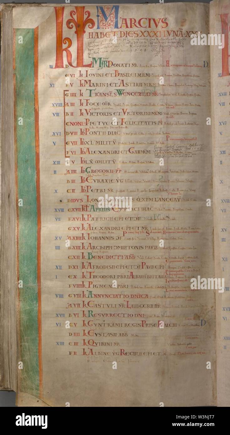 CodexGigas 610 Calendar Stock Photo - Alamy