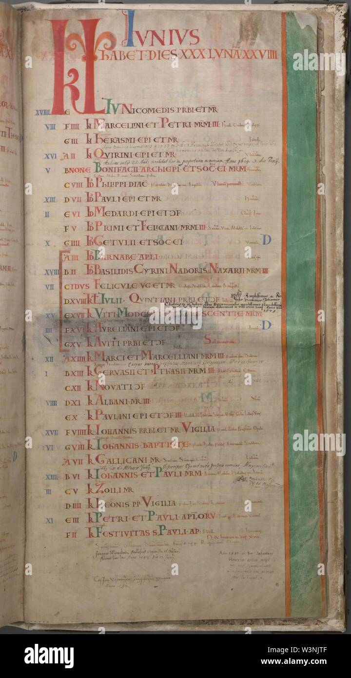 CodexGigas 613 Calendar Stock Photo - Alamy