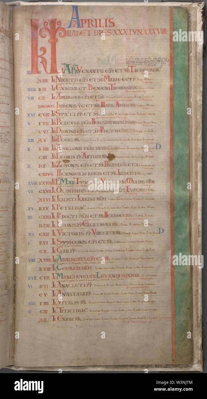 CodexGigas 611 Calendar Stock Photo - Alamy