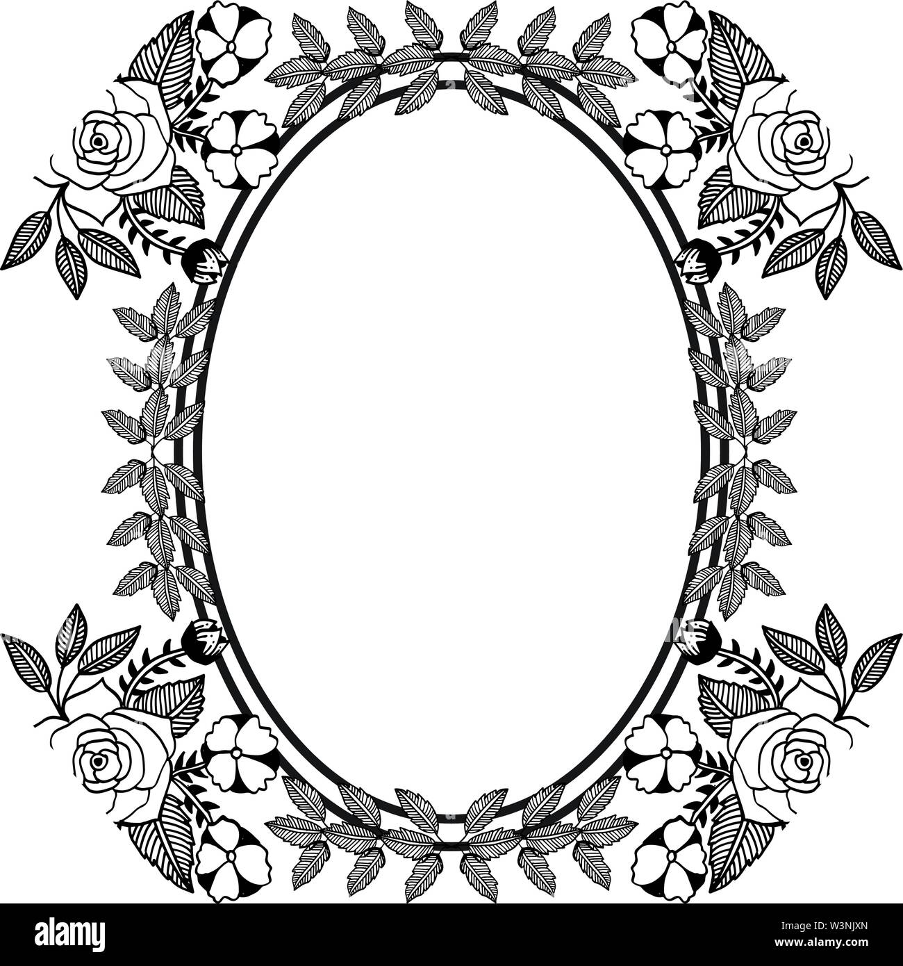 Design for cards, feature border of floral and leaf. Vector ...