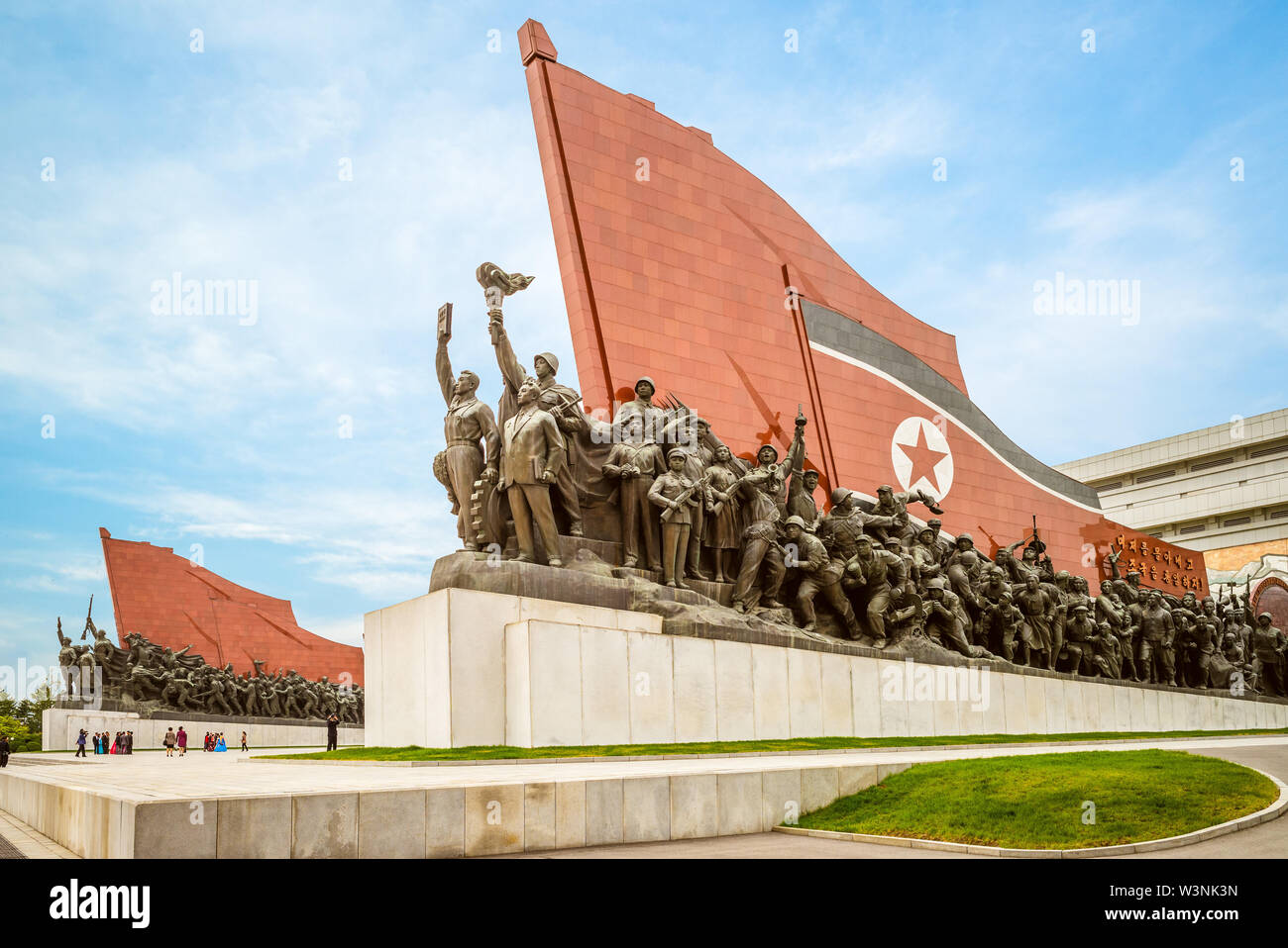 Pyongyang, North Korea - April 29, 2019: Mansu Hill Grand Monument ...