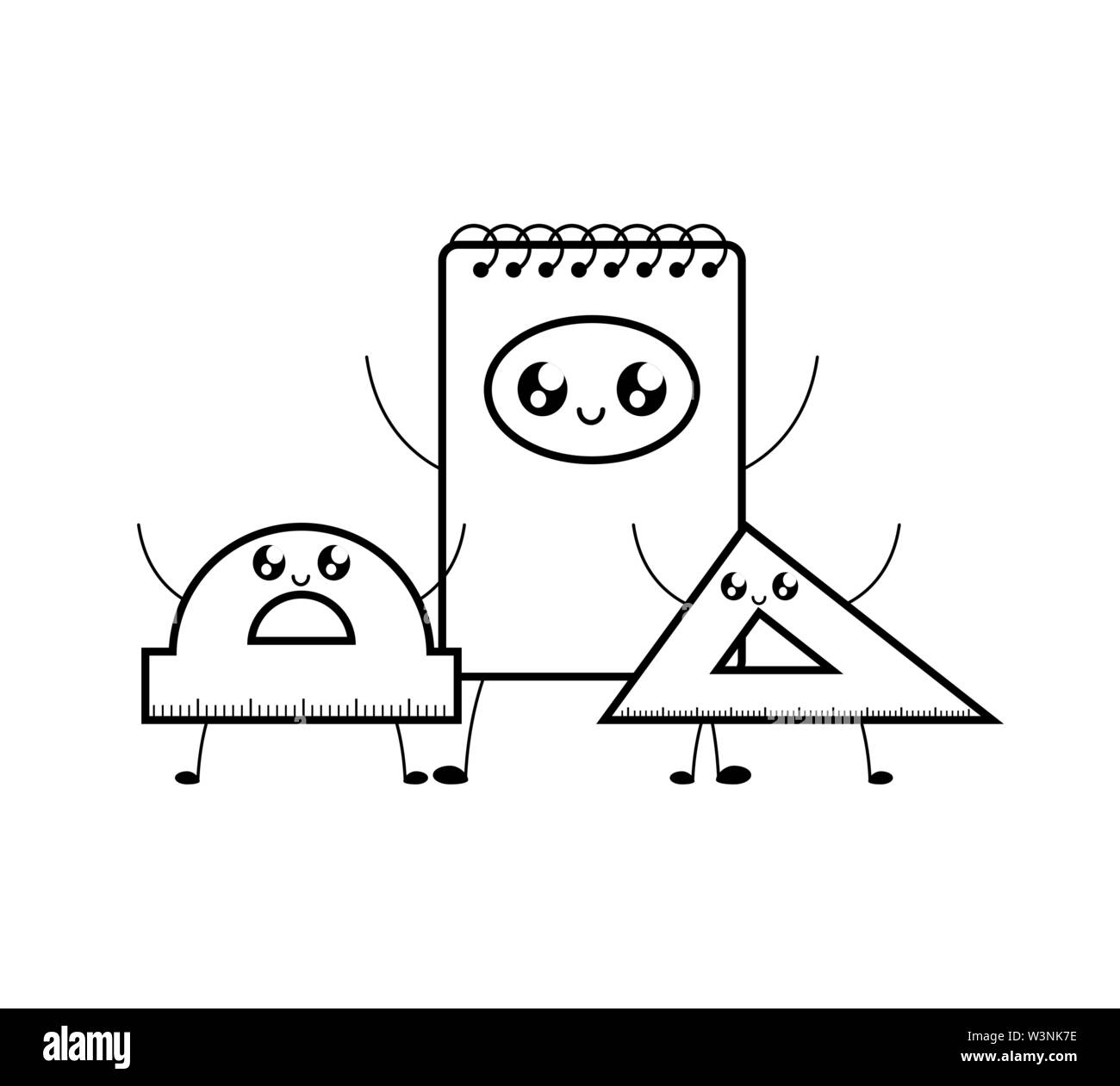 notebook with rules kawaii style vector illustration design Stock ...