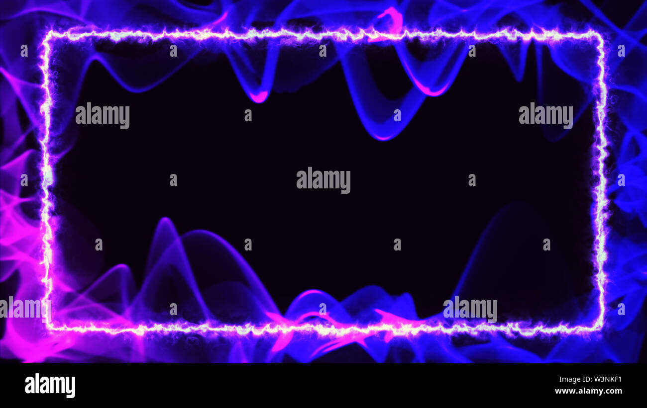 purple neon pink smoky frame with copy space Stock Photo - Alamy