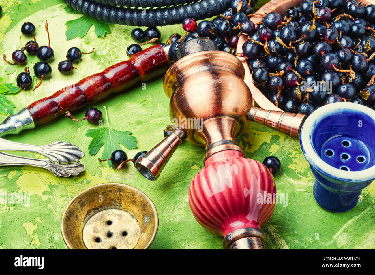 Hookah mouthpiece.Fruit shisha aroma.Tabak with black currant flavor ...