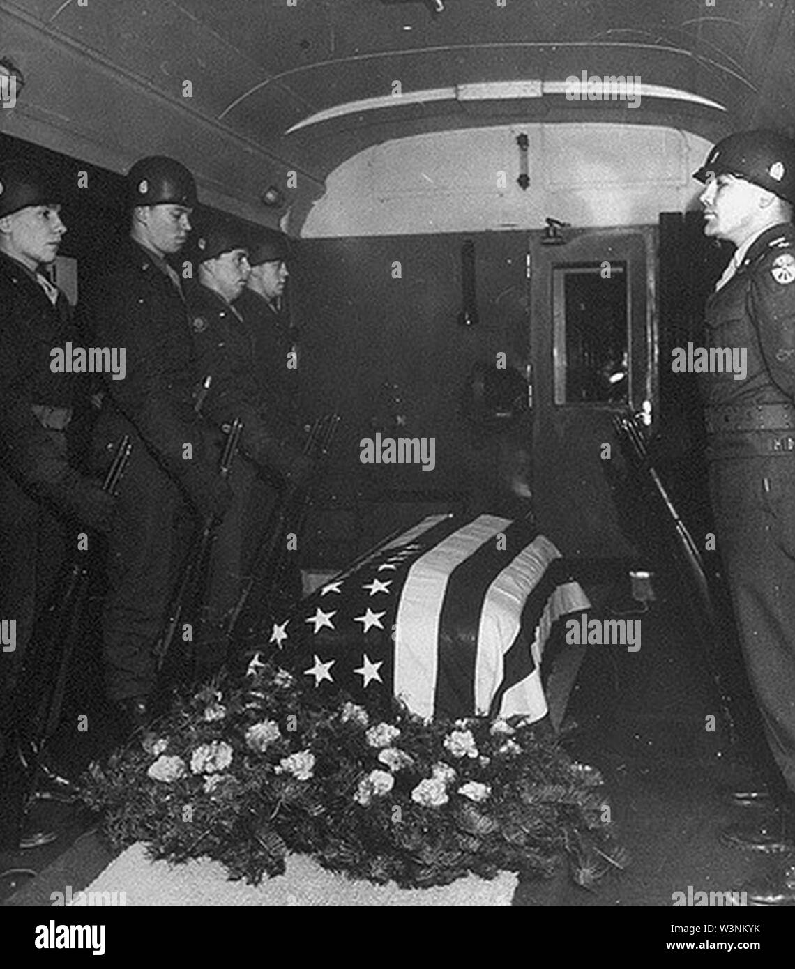 Coffin of General Patton on his way to the funeral Stock Photo - Alamy