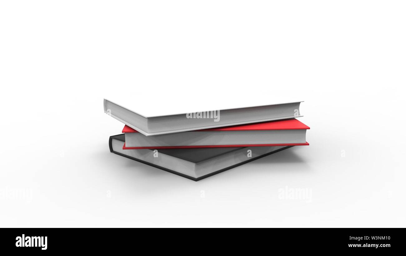 3d rendering of the cover of books isolated in white studio background ...