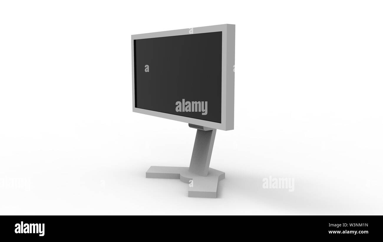 3d rendering of a blank computer screen isolated in white studio ...