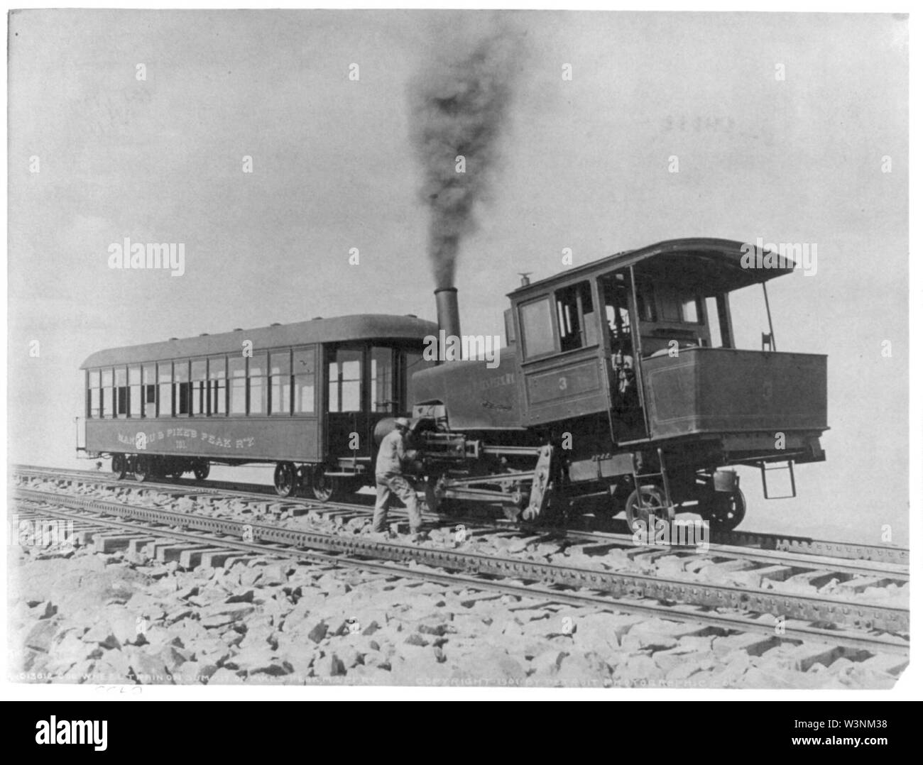 Cog wheel train on Summit of Pike's Peak, Manitou & Pike's Peak Railway ...