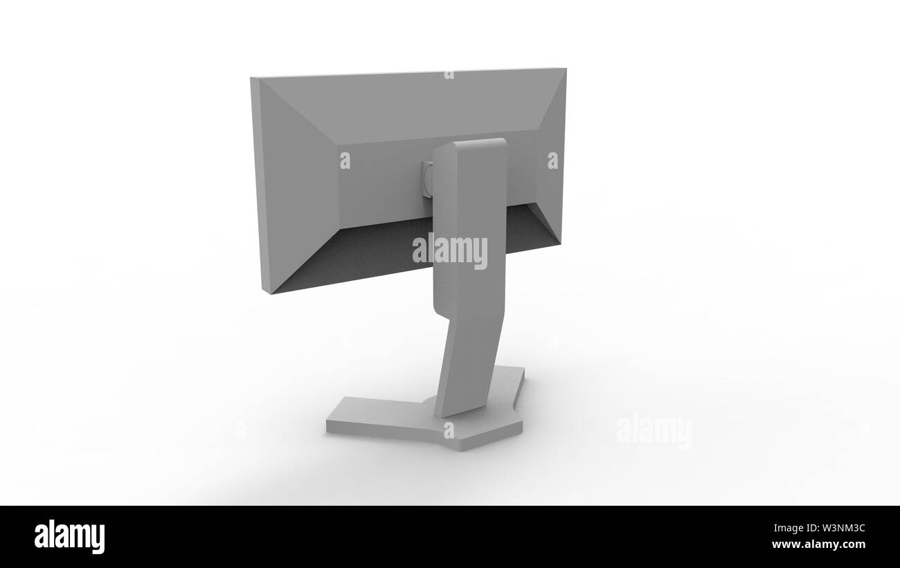 3d rendering of a blank computer screen isolated in white studio ...
