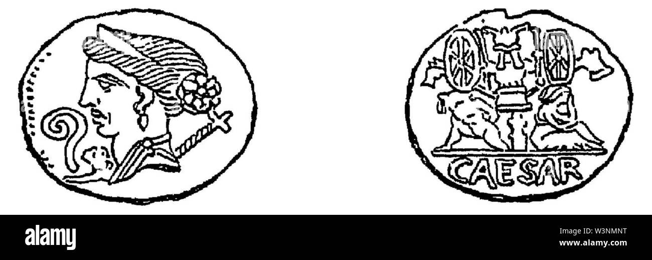 Coin of Caesar, with Head of Venus Stock Photo - Alamy