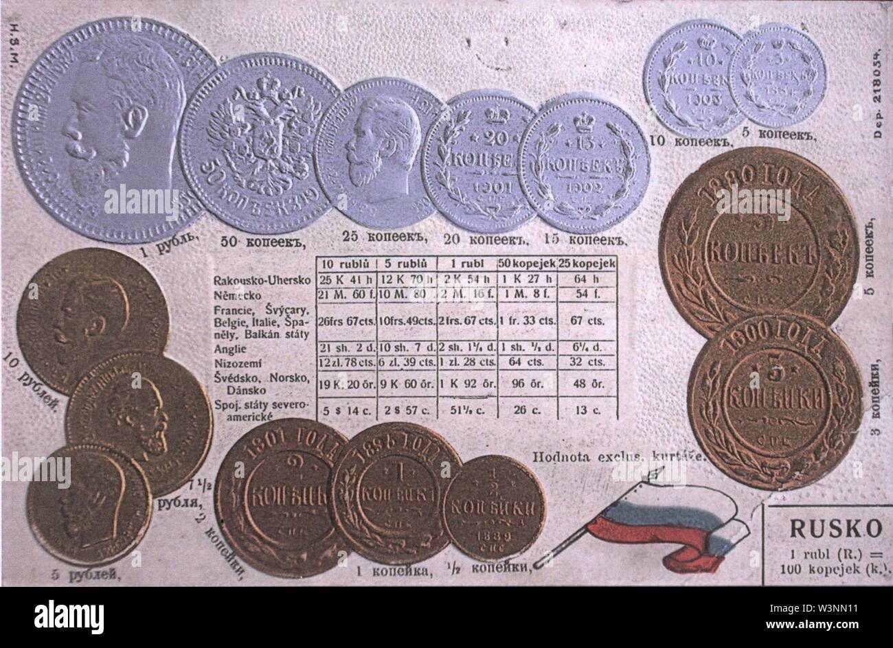 Coins of the Russian Empire (postcard Stock Photo - Alamy