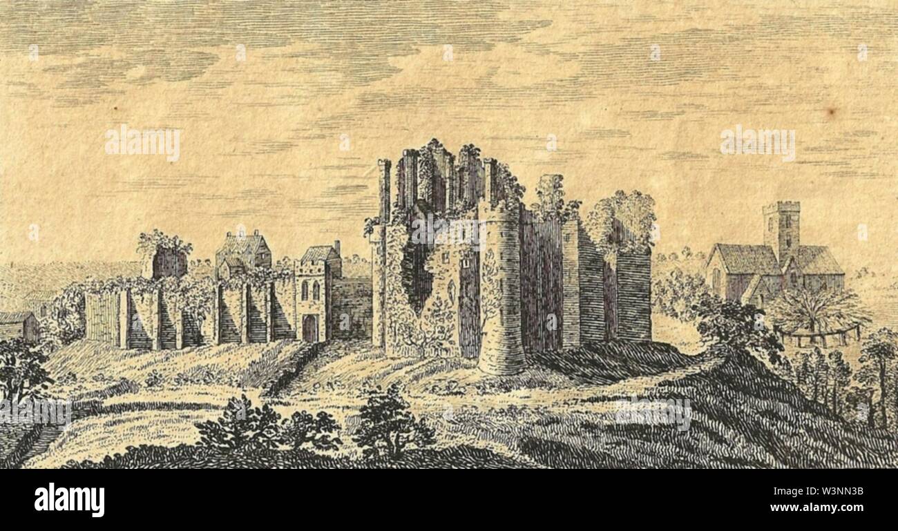 Coity Castle Engraving Buck 1740 Stock Photo - Alamy