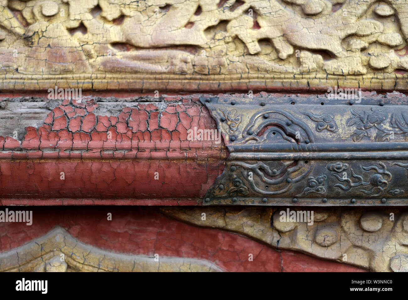 close up of a door or wall pattern of a historical chinese hut Stock ...