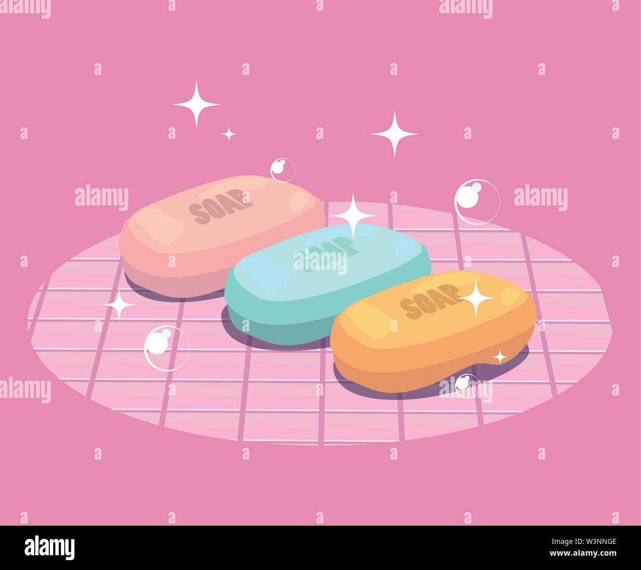 three soaps cleaning products and supplies vector illustration Stock ...