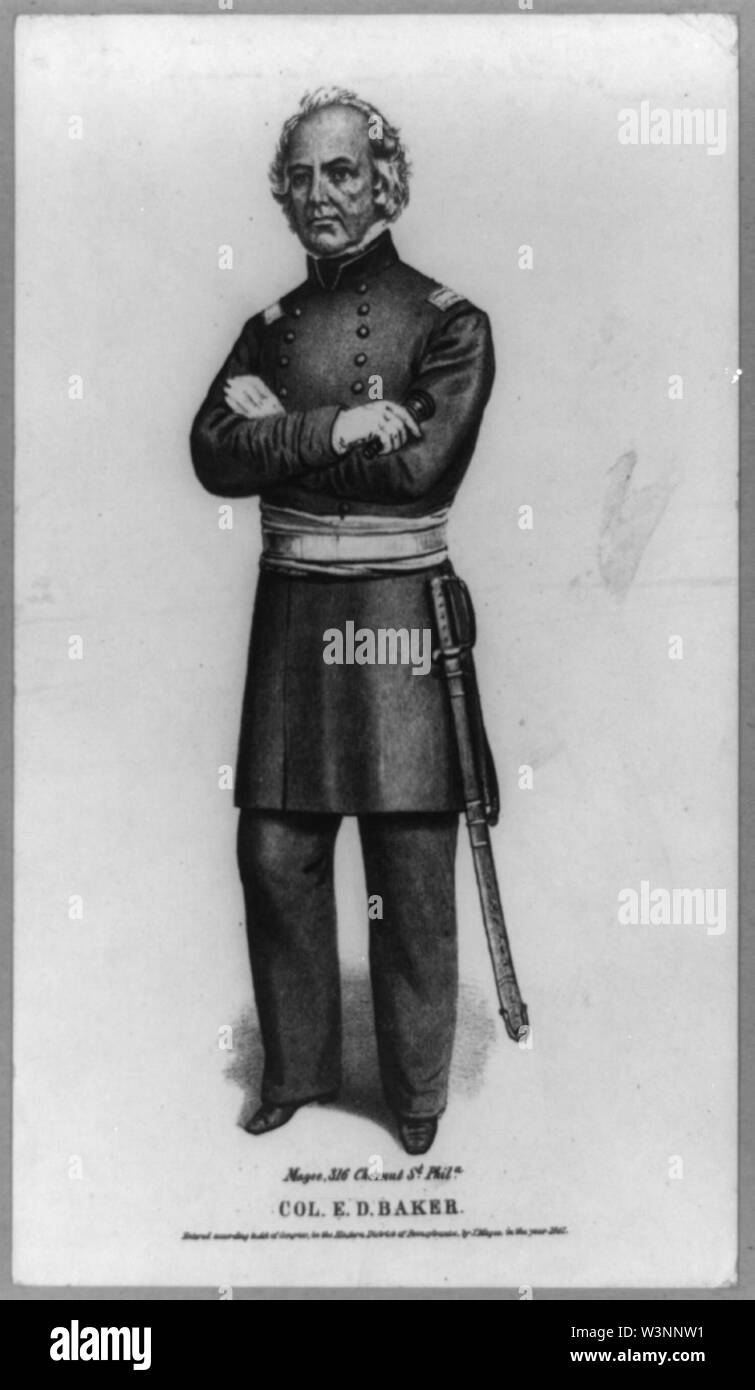 Col. Edward D. Baker, U.S.A., full-length portrait, standing, facing ...