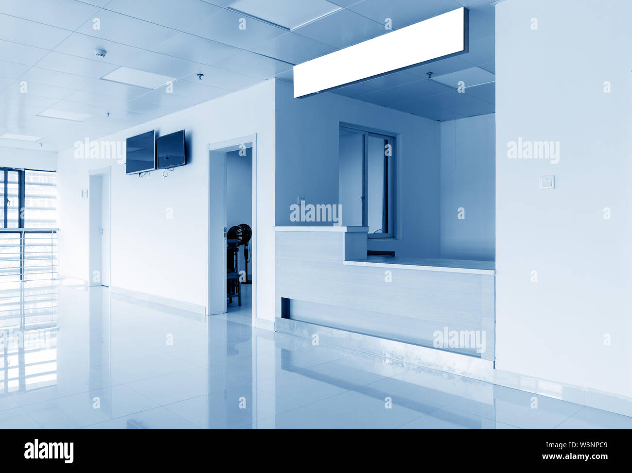 The new office reception area, clean and bright Stock Photo - Alamy