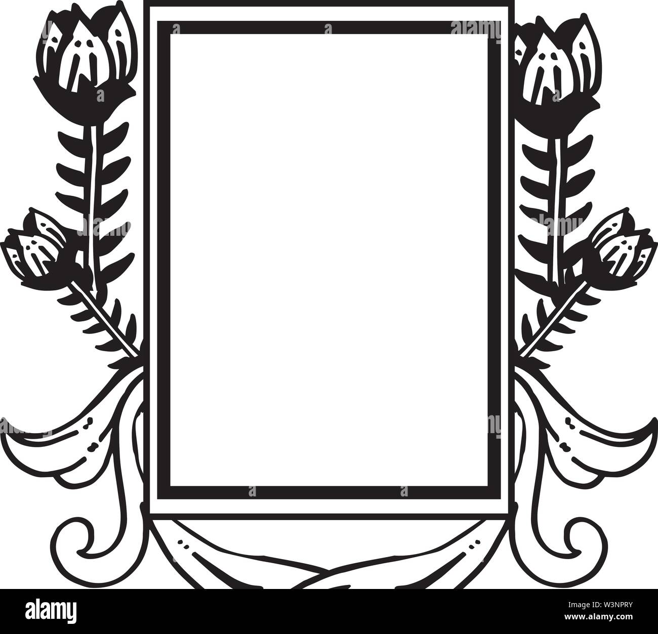 Elegant drawing floral frame, decor of various cards. Vector ...