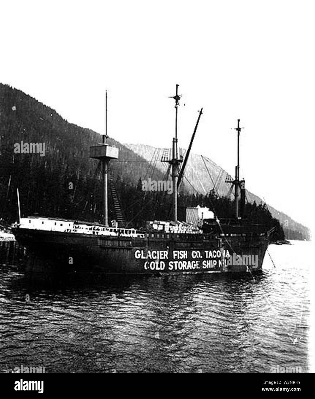 Cold storage cannery ship GLORY OF THE SEAS in Wrangell Narrows Alaska ...