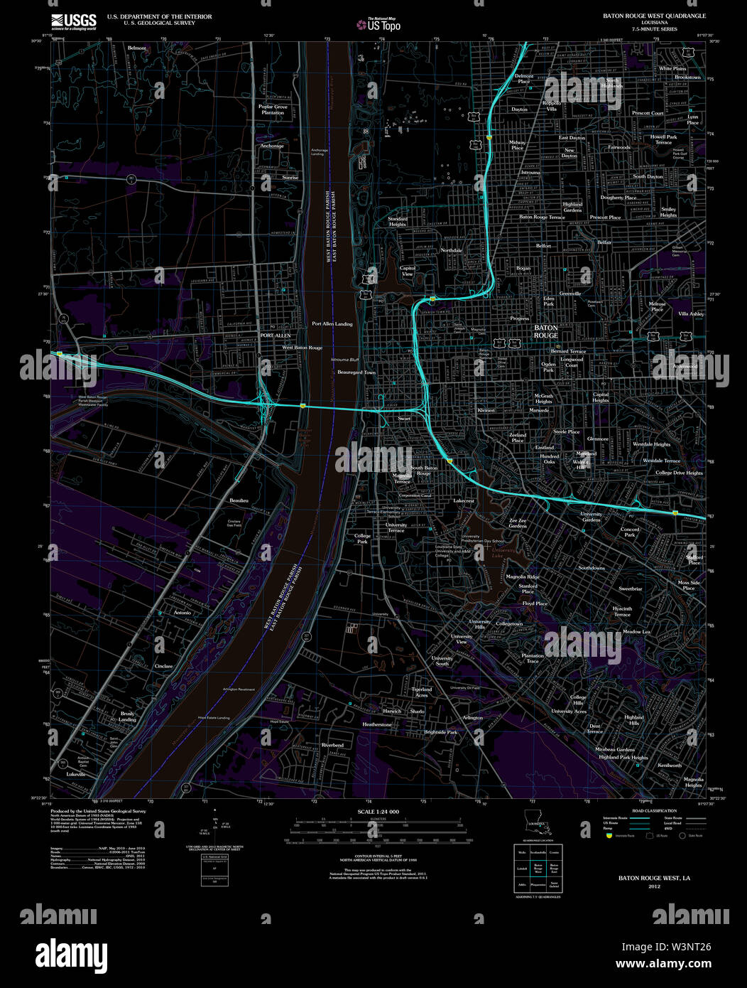 Map of west baton rouge hi-res stock photography and images - Alamy