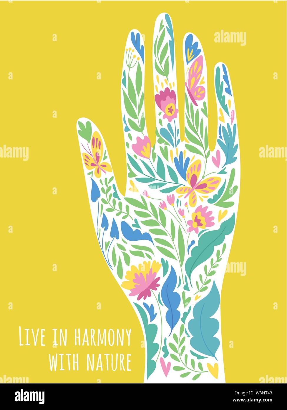 Vector live in harmony with nature card template Stock Vector Image ...