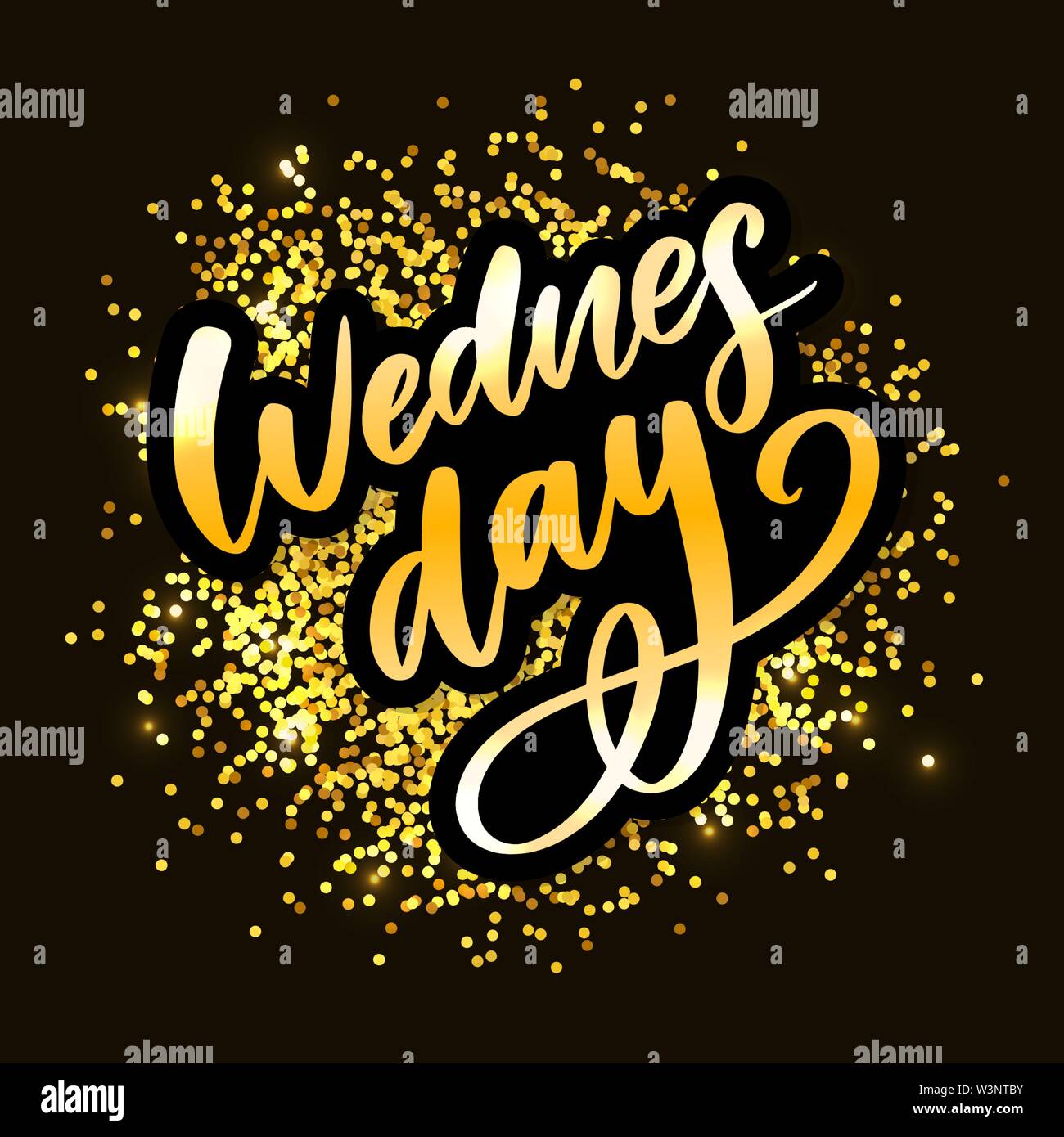 Wednesday words. Quote design. Hand drawn ink lettering. Sticker for ...