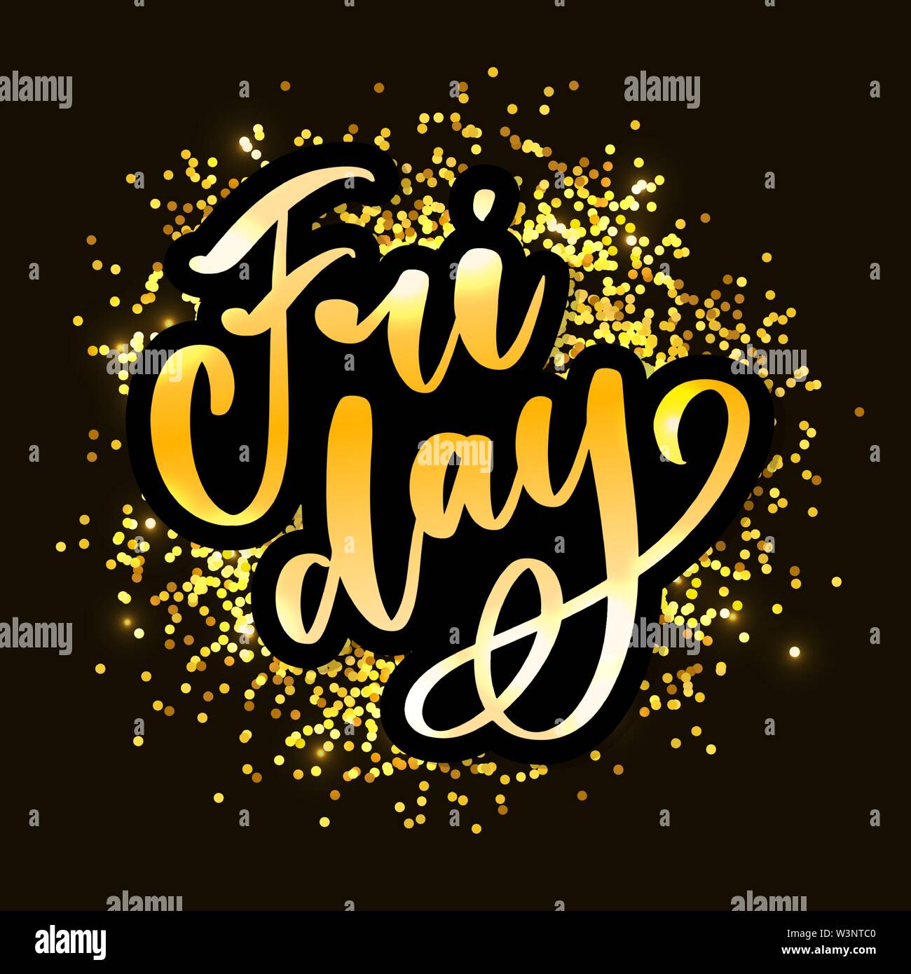 Hand lettering happy friday inscription isolated on white background ...