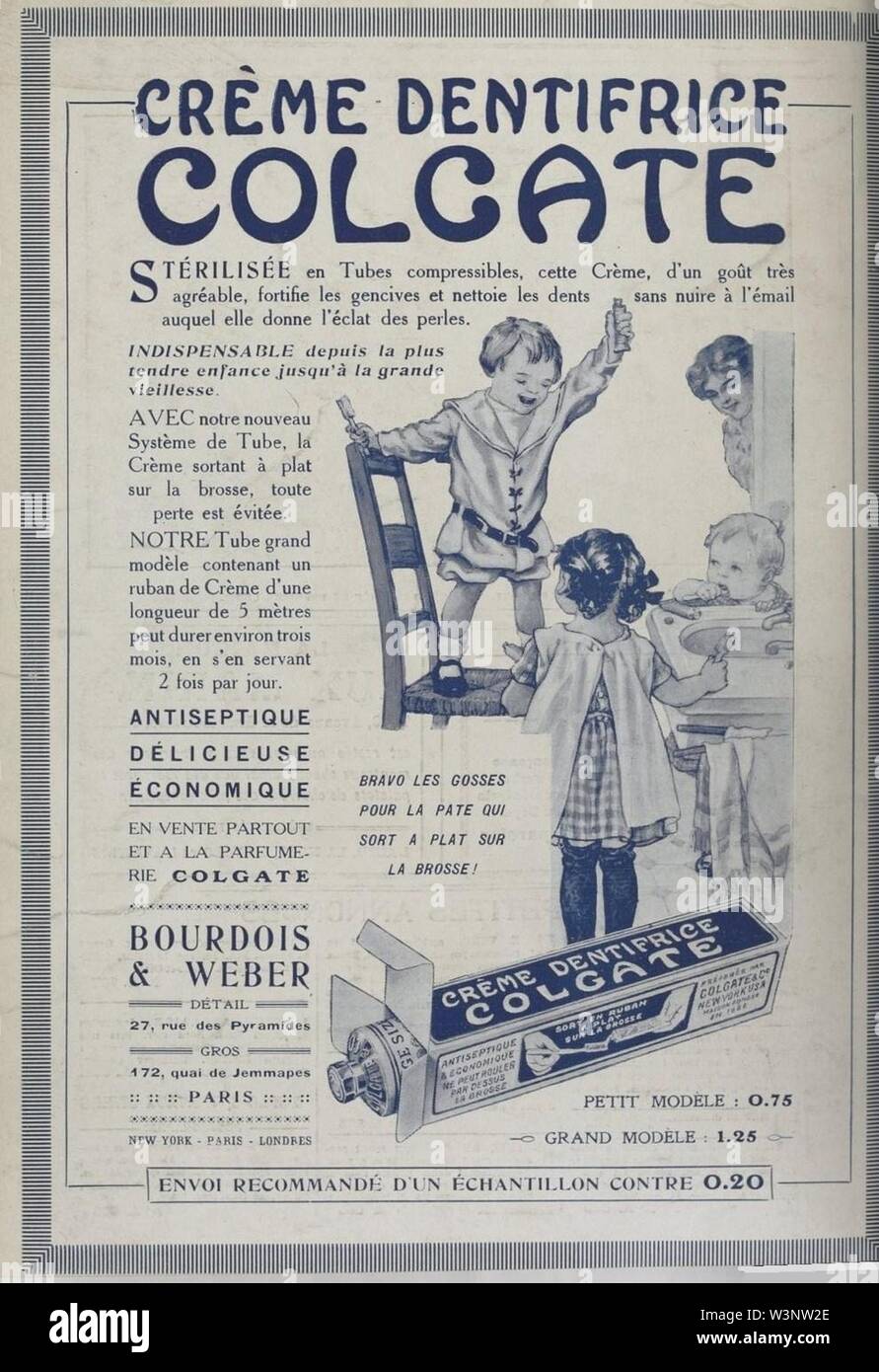 Colgate France Dental 1915 Stock Photo - Alamy