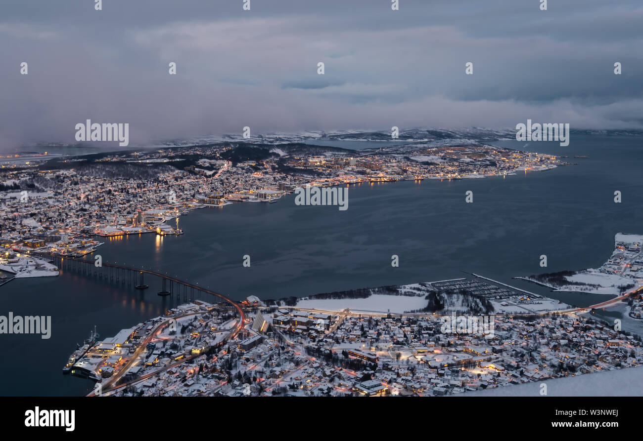 Aerial view strait in tromso hi-res stock photography and images - Alamy