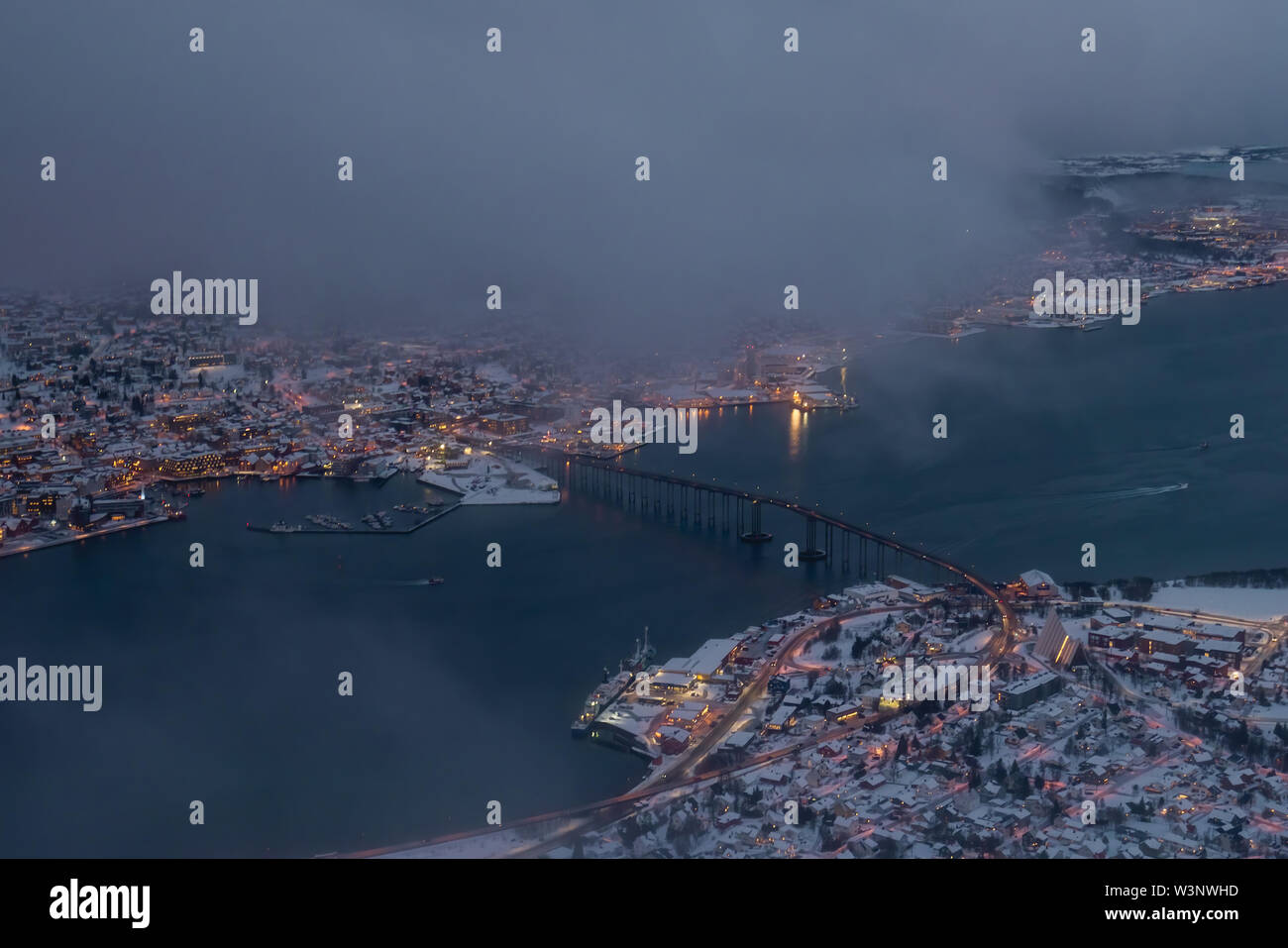 Aerial view strait in tromso hi-res stock photography and images - Alamy